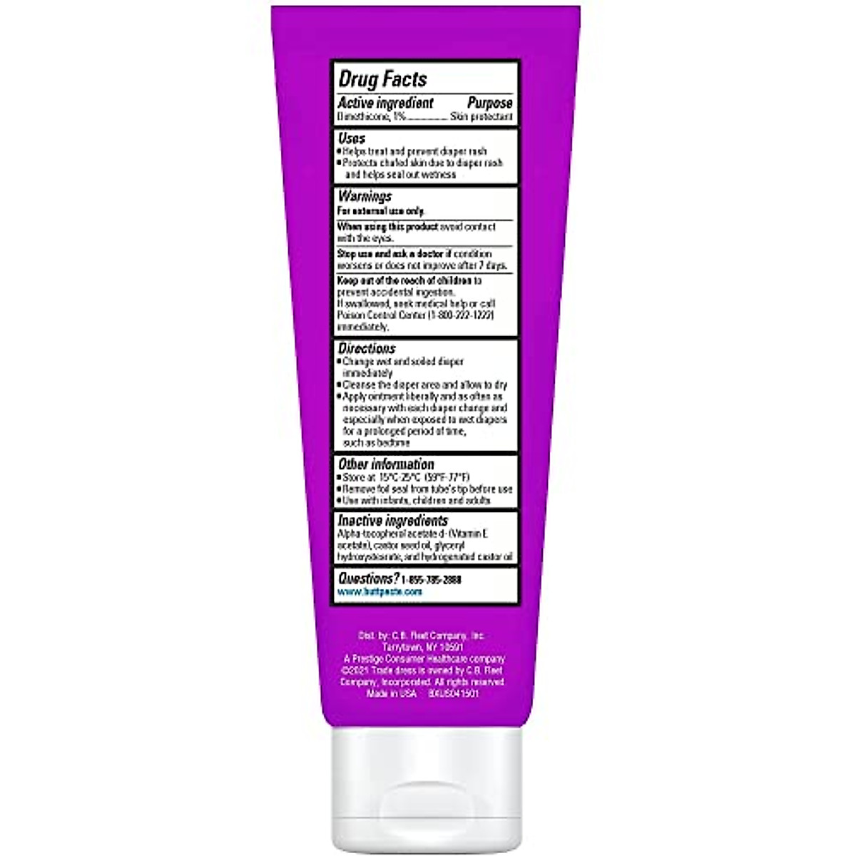 Boudreaux's Butt Paste, Butt Barrier Ointment, Rash Prevention, 4oz tube