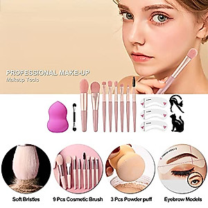 MISS ROSE M All In One Makeup Kit, Makeup Kit for Women Full Kit,Multipurpose Women's Makeup Sets,Beginners and Professionals Alike,Easy to Carry (Black)