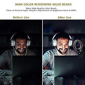 Video Conference Lighting,Webcam Lighting,Ring Light for Monitor Clip On,Zoom Call Lighting, Remote Working, Distance Learning,Self Broadcasting and Live Streaming, Computer Laptop