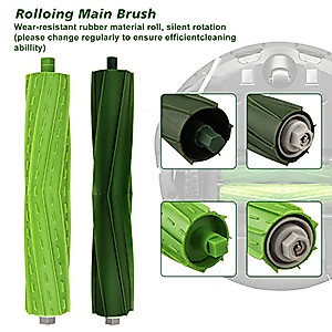 32 Pack Replacement Parts for iRobot Roomba i7 i7+ i3 i3+ i4 i4+ i6 i6+ i8 i8+ E5 E6 E7 Vacuum Cleaner, 2 Set Rubber Brushes, 12 Vacuum Filters, 6 Vacuum Bags, 12 Side Brushes