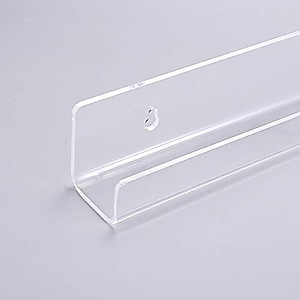 Clear Vinyl Record Shelf Wall Mount for 7 inch CD DVD Single EP LPs Acrylic Album Records Display Floating Rack Holder for Wall Sheving Juice Bottle Sample Lipstick Collection Hanger 8 Packs Invisible