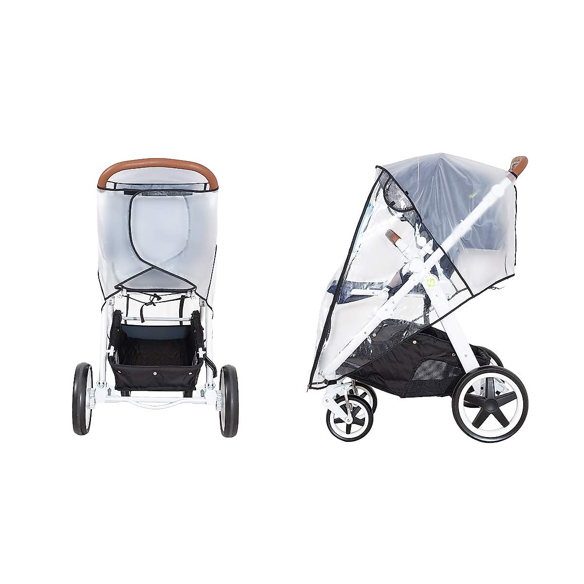 Hrzeem Stroller Rain Cover Universal Size Waterproof Windproof EVA The Weather Shield with Eye Screen(Black)