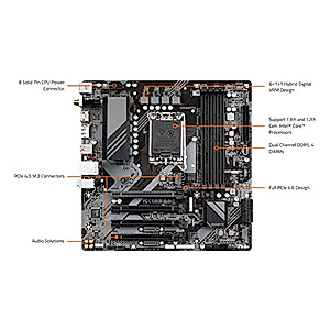 GIGABYTE B760M C (LGA 1700/ Intel/ B760/ Micro ATX/ DDR5/ M.2/ PCIe 4.0/ USB 3.2 Gen 2 Type-C/Realtek Wi-Fi 1GbE LAN/Q-Flash Plus/PCIe EZ-Latch/Motherboard)