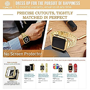 top4cus 40mm Cover Environmental Soft Flexible TPU Anti-Scratch Lightweight Protective 40mm Iwatch Case Compatible with Apple Watch Series 7 Series 6/SE/5/4 Series 3/2/1 - Gold