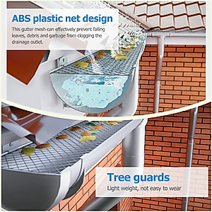 Floor Net Cover Gutter Guard Gutter Screens Plastic Mesh Tree Guards Leaf Guards for Gutters Leaf Filter Gutter Mesh Gutter Cover Plastic Netting Plastic Screen Gutter Leaf Guards