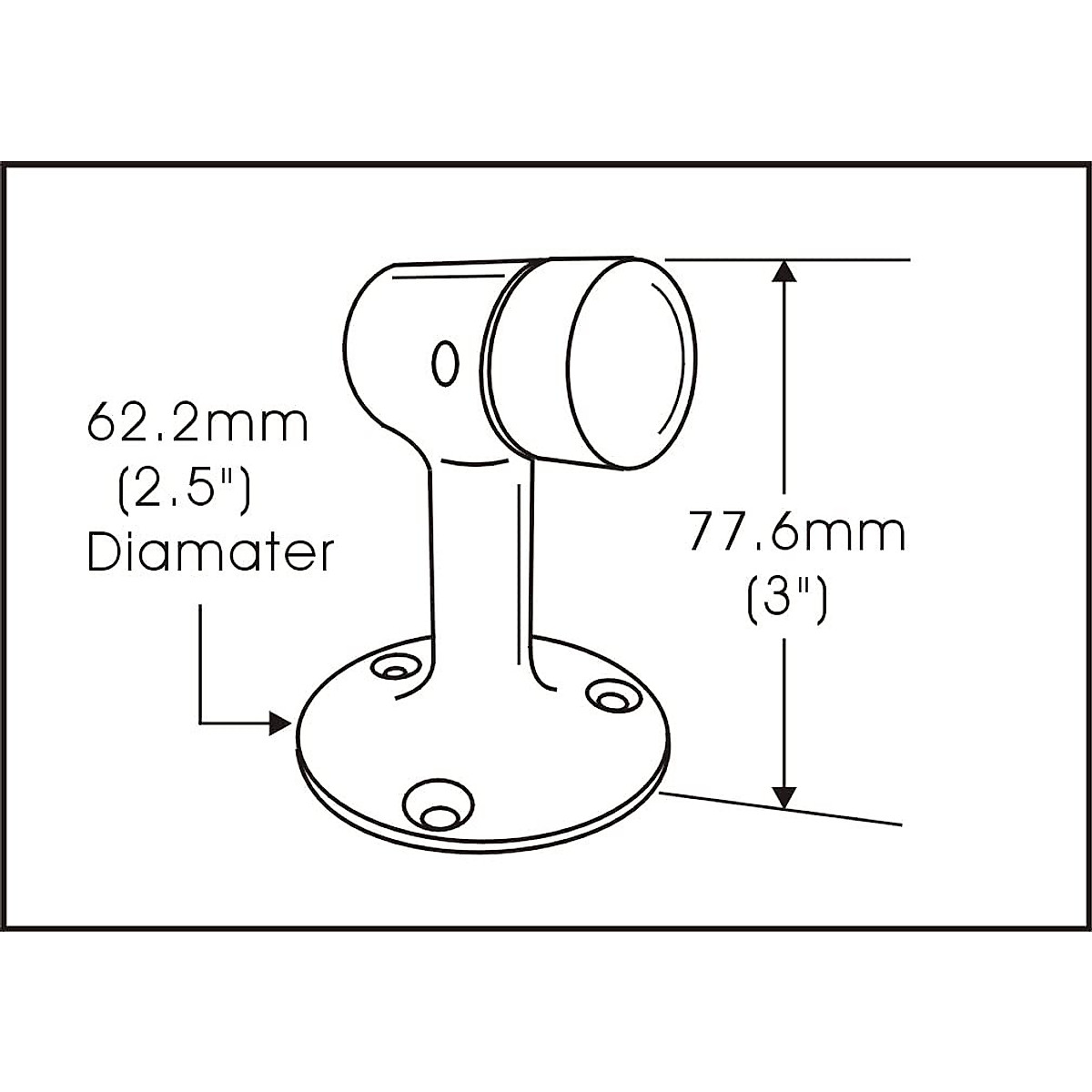 QCAA Solid Brass Door Stop, 3", Matte Black, Made in Taiwan, 1 Pack