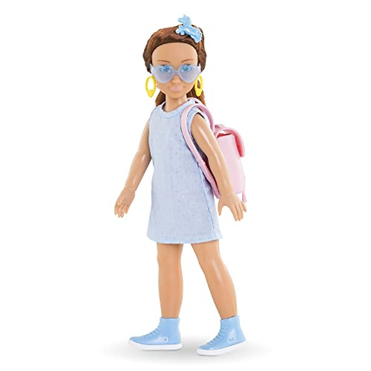 Corolle Girls Zoe Shopping Surprise Set Fashion Doll and 6-Piece Accessory Set, for Kids Ages 4 Years and up
