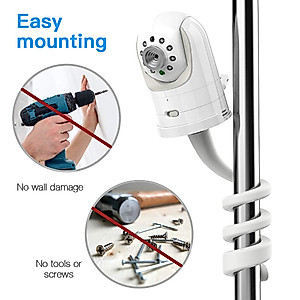 Koroao Adjustable Crib Mount for Infant Optics DXR-8/PRO/Motorola Baby Monitor, Versatile for Infant Optics Baby Monitor Versatile Twist Holder Without Tools or Wall Damage(White)