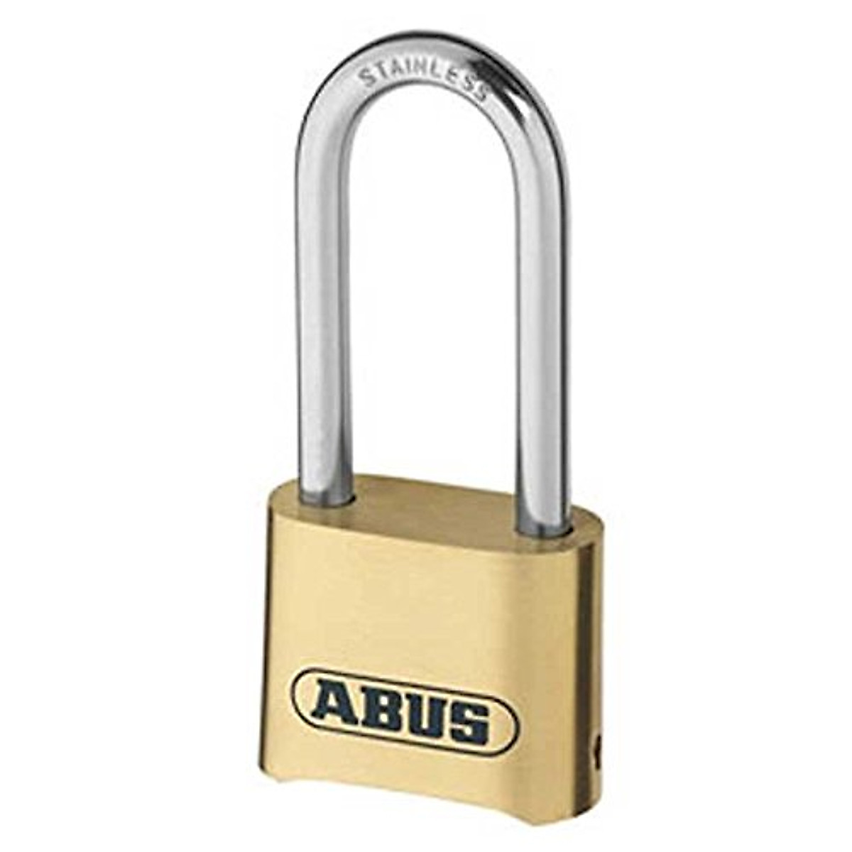 ABUS 180/50 Solid Brass Combination Padlock, Long Stainless Steel Shackle (2-1/2")