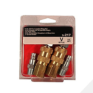 Milton S-217 1/4" NPT V Style Coupler and Plug Kit - 6 Piece