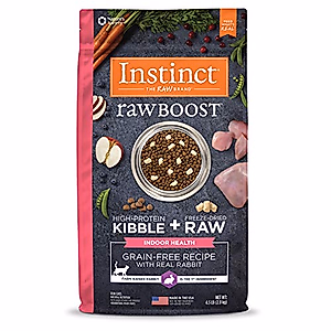 Instinct Raw Boost Indoor Health Grain Free Recipe with Real Rabbit Natural Dry Cat Food, 4.5 lb. Bag