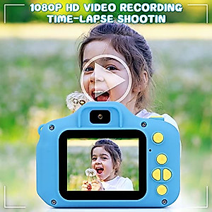 Gridspace Upgrade Kids Camera Toys for 3 4 5 6 7 8 9 Year Old Boy Girls Christmas Birthday Gifts Toddler Camera HD Digital Video Camera 1080P HD 2 Inch Screen with 32GB Card