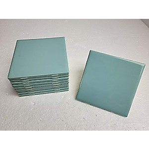Surf Green 4 inch Blue Aqua Glow Ceramic Tile 4.25 in 4x4 Subway Square Daltile Color 0197 Classic Color 105 Box 10 Piece