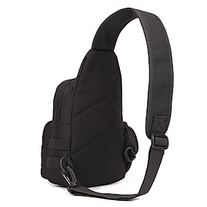 Nylon Tactical Sling Bag Crossbody Backpack for Men Women Outdoor Travel Camping Casual Shoulder Chest Bags Day Pack Hunting Hiking Daypack Black