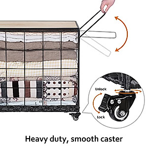 Laundry Hamper with Heavy Duty Caster Wheels; 3 Sections Clothes Hamper with Lid; 132L Laundry Basket with Removable Liner Bag; Laundry Sorter with Metal Handle (White)