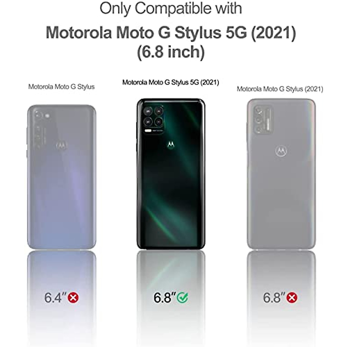 NZND Case for Motorola Moto G Stylus 5G with [Built-in Screen Protector], Full-Body Protective Shockproof Rugged Bumper Cover, Impact Resist Durable Phone Case Cover (Crystal Glitter Clear)