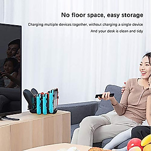 iFCOW Controller Charger for Switch Joy-Cons 6-in-1 Charging Dock Station with LED Indicators