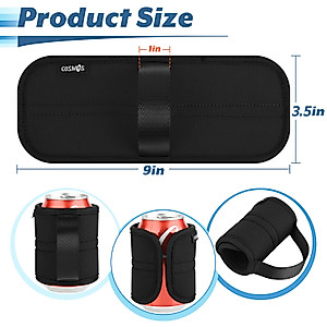 Cosmos 4 Pcs Drink Can Insulator Sleeve Neoprene Slap Wrap Can Cover Anti-Slip Insulated Can Cooler Cover Bottle Holder with Handle for 12 oz above Beverage Soda Drink Can Beer Bottle (Black (4 Pcs))
