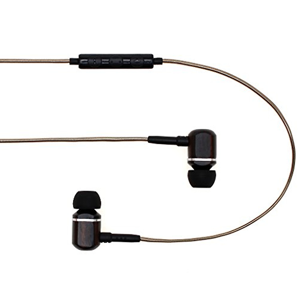 Symphonized MTRX 2.0 Premium Wired Earbuds - Wood In-Ear Headphones with Microphone & Volume Control, Noise Isolation - Corded Ear Buds for Android - Earphones for Computer & Laptop (GunMetal)