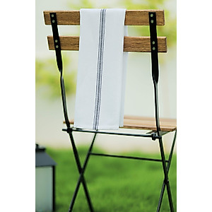 AMOUR INFINI Cotton Herringbone Weave White Dish Towels Set of 12 Highly Absorbent, Super Soft Easter Kitchen Towels with Hanging Loops Extra Large Quick Dry Tea Towels (28x16 Inch - Charcoal)