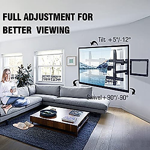 FORGING MOUNT Long Extension TV Mount Corner Wall Mount TV Bracket Full Motion with 30 inch Long Arm for Corner/Flat Installation fits 37 to 75" Flat/Curve TVs, VESA 600x400mm Holds up to 99lbs