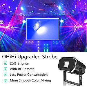 Super Bright Strobe Lights, OHiHi Sound Activated Mini 20W LED Strobe Light, Remote Control Flash Stage Lighting, Best for DJ Xmas Halloween Club Bar Show Party