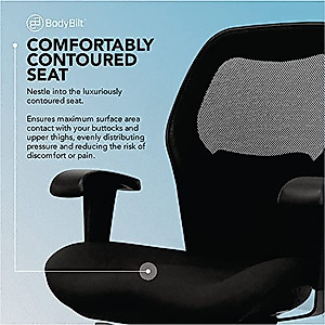 BodyBilt Seating Sola LT Ergonomic Office Chair | Comfortable Mid Back Computer Chair | Back Support Office Chair | Ultra-Soft | Ergonomic Lumbar Support Chair | Swivel Computer Task Chair