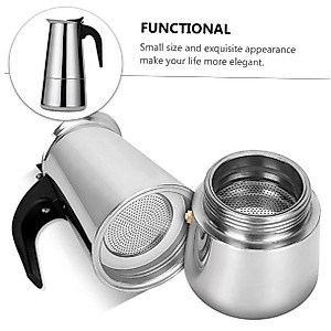 CRAFTHROU Coffee Pot Stainless Tea Kettle Classic Cafe Manual Coffee Maker Electric Tea Pots Espresso Machine Cafeteras Expresso Pouring Kettle Portable Pot Silver Stainless Steel