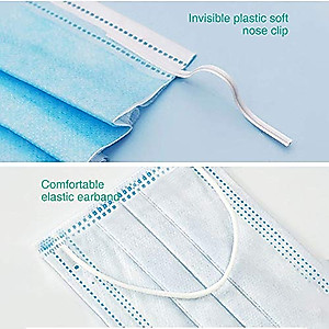 100 Pack Made in USA Disposable Face Masks- Medical Grade 3 Ply Protection Face Mask for Adults - Comfortable,Soft, Breathable