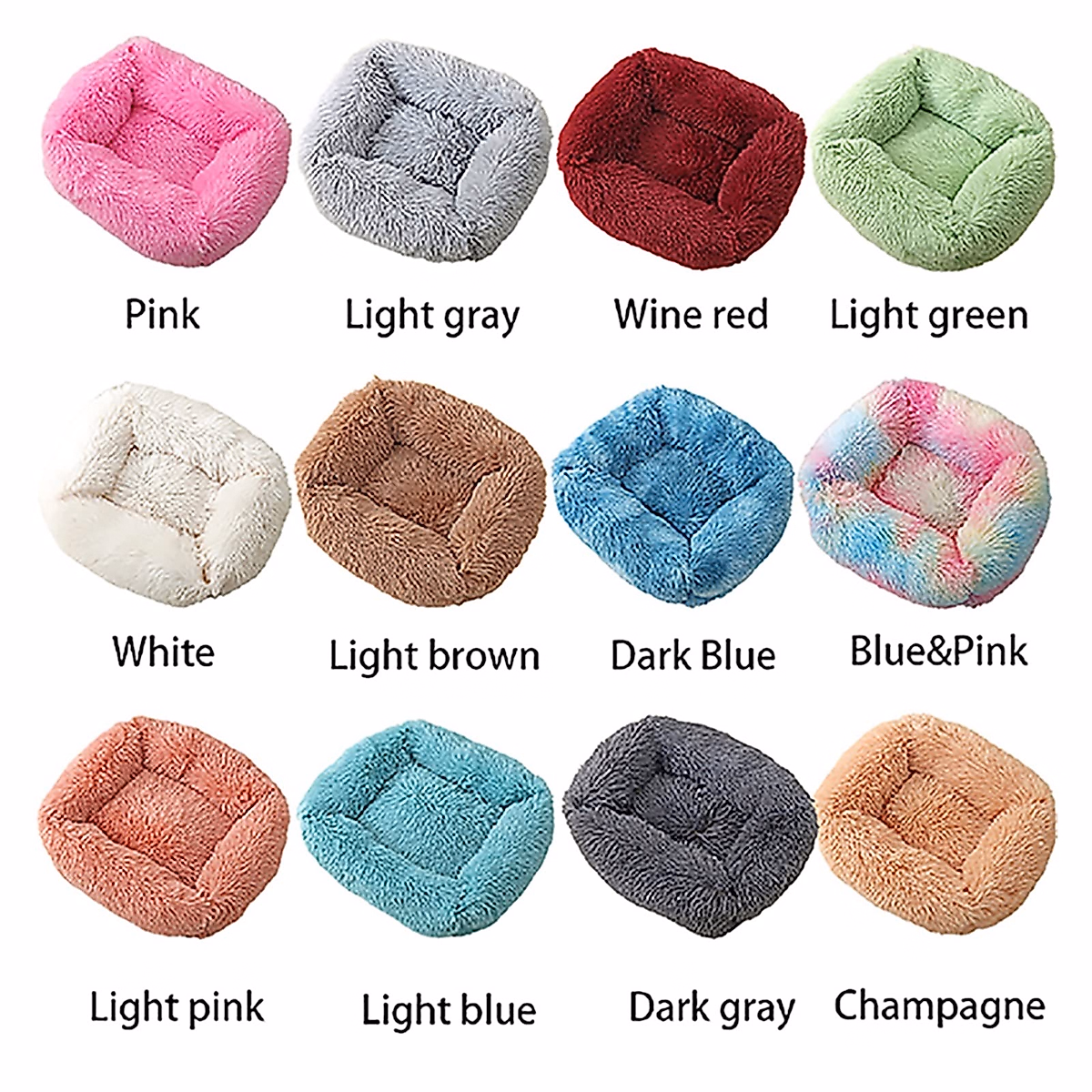 YXXJJ Pet pad Plush Dog Bed Cushion Large Dog Bed House pet Square Cushion Bed pet Kennel Super Soft and Fluffy Comfortable cat and Dog House Soft and Warm, Comfortable to Touch, Easy to Carry