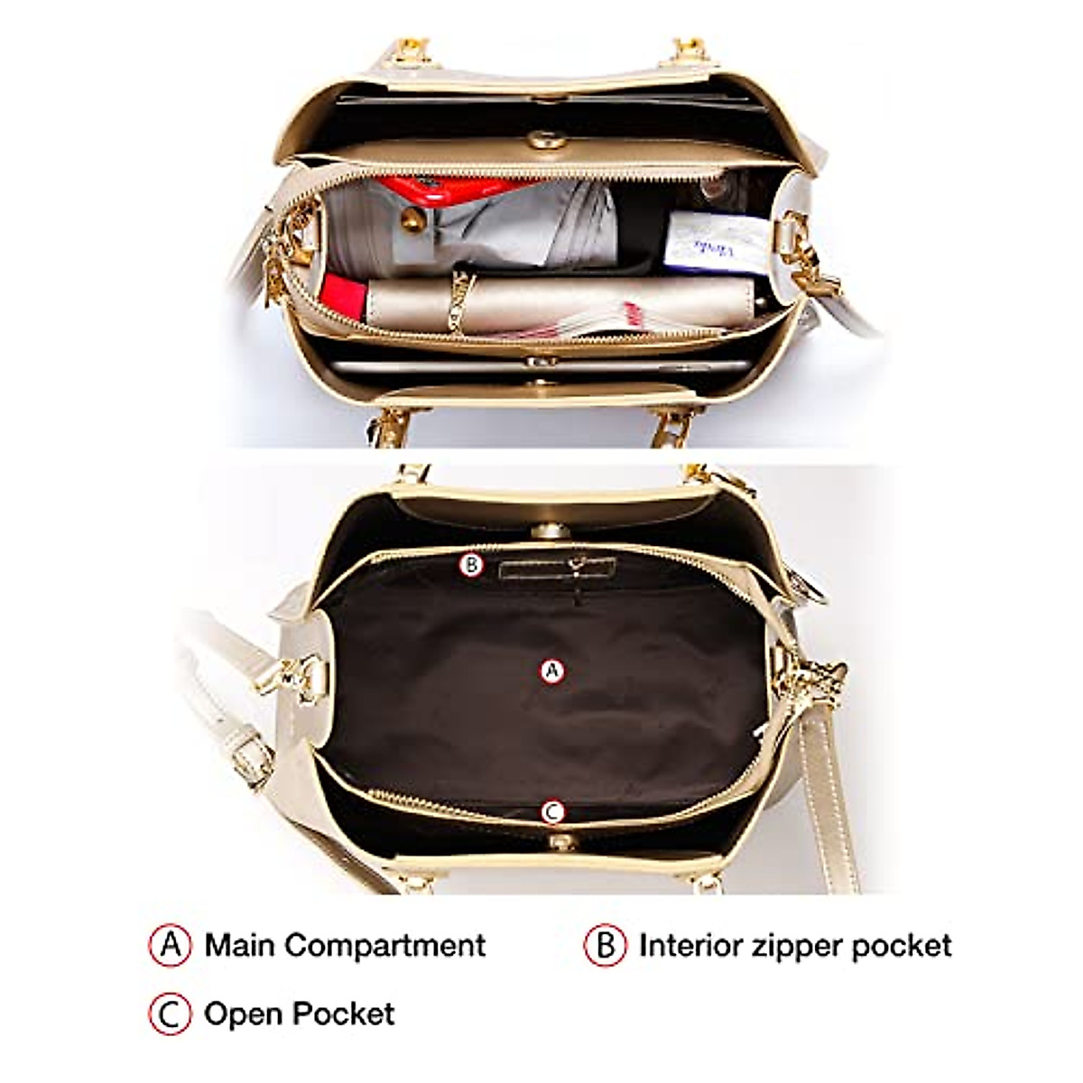 FOXLOVER Small Cow Leather Handbags for Women Shoulder Bag Monogram Designer Tote Bag Top-Handle Satchel Purse