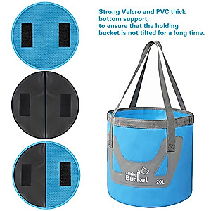 FYY Collapsible Bucket with Handle, Lightweight Folding Water Container 5 Gallon (20L) Portable Camping Folding Bucket for Fishing Outdoor Travelling Hiking Gardening