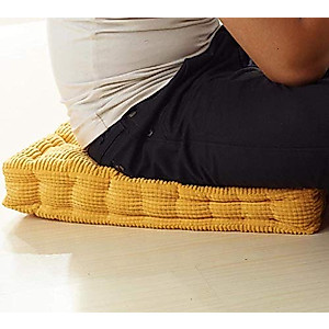 ChezMax Chair Cushions Large Outdoor Indoor Seat Cushion Thickened Bench Mat Durable Floor Pillow Winter Chair Pads for Bedroom Balcony Car Office Patio Sofa Travel Brown Square 20"