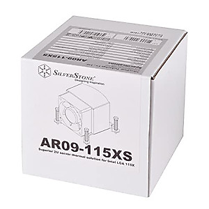 SilverStone Technology AR09-115XS 2U Rackmount Server/Small Form Factor Intel CPU Cooler with Screw Bracket, SST-AR09-115XS, TAA Compliant