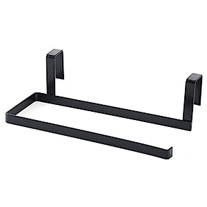hudiemm0B Paper Towel Holder Hanger Toilet Roll Rack Stand Organizer Cabinet Bathroom Iron Black