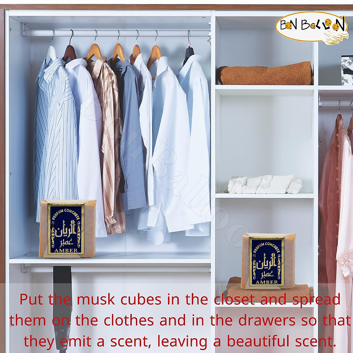 bonballoon 1pcs Islamic Fragrance Perfume Jamid Natural Organic Musk Amber Solid Alcohol Free Arabian Arab Cube Halal