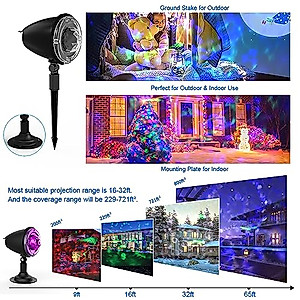 Halloween Christmas Lights Projector Outdoor,Water Wave Aurora Holiday Spotlight with Remote Control,Waterproof LED Landscape Light for Halloween Wedding Party Garden Landscape Wall Tree Decoration