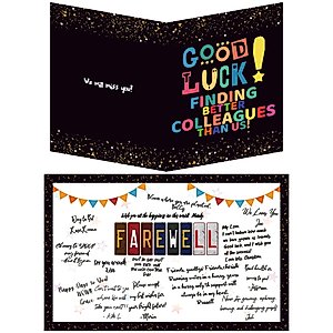 KMLIFE Farewell Jumbo Card, 22x14 Inches, Elegant Design, Inspirational Sentiment, Premium Quality, Perfect for Farewell Party