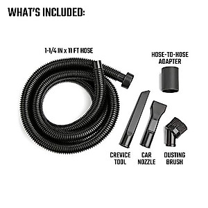 Craftsman CMXZVBE38662 1-1/4 in. 5-Piece Wet/Dry Vac Car Cleaning Kit, Automotive Detailing Accessories for Shop Vacuums