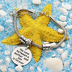 lauhonmin Mother Daughter Mother Son Grandmother Grandson Granddaughter Charm Bracelets Mom Gifts Mother's Day (Mother and Son)