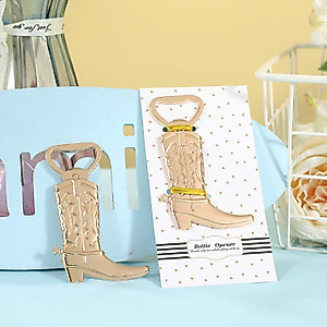 6 Pcs New Cowboy Boot Bottle Opener Favors for Wedding Party Bridal Shower Baby Shower or Birthday Party Decor,Boot Beer Bottle Opener Party Souvenirs and Decoration,Groomsman Gift (Gold, 6)