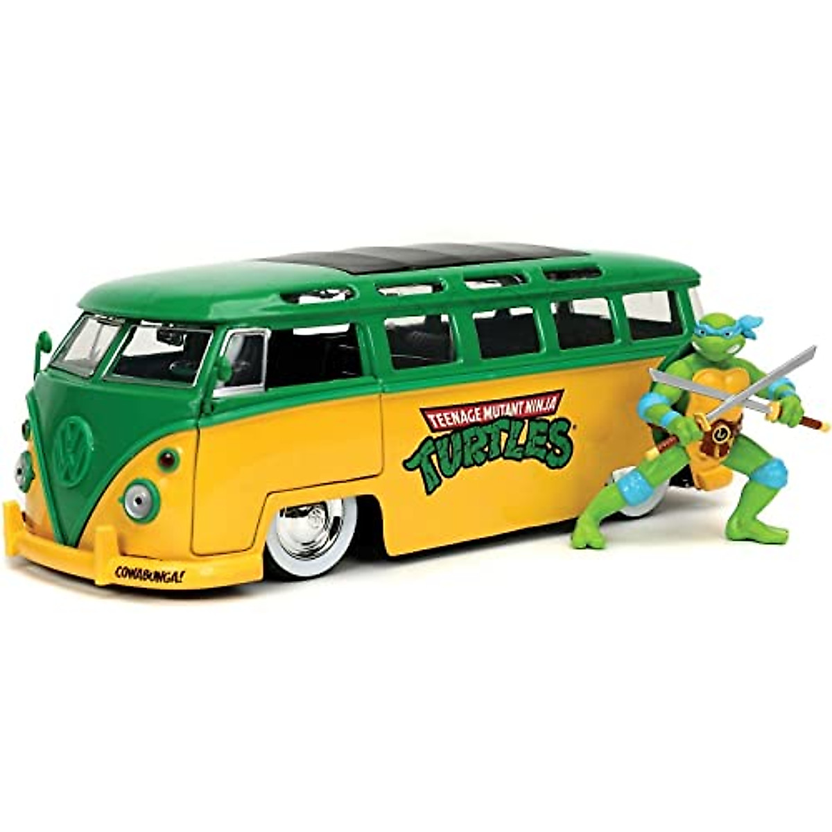 Jada 1:24 Diecast 1962 VW Bus with TMNT Leo, Green