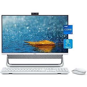 DELL 2021 Inspiron 24 5000 All-in-One Desktop, 24" FHD Touchscreen, i7-1165G7, GeForce MX330, 16GB RAM, 512GB SSD + 1TB HDD, Webcam, WiFi 6, Bluetooth 5.1, Wireless Keyboard and Mouse, Win 10 Home