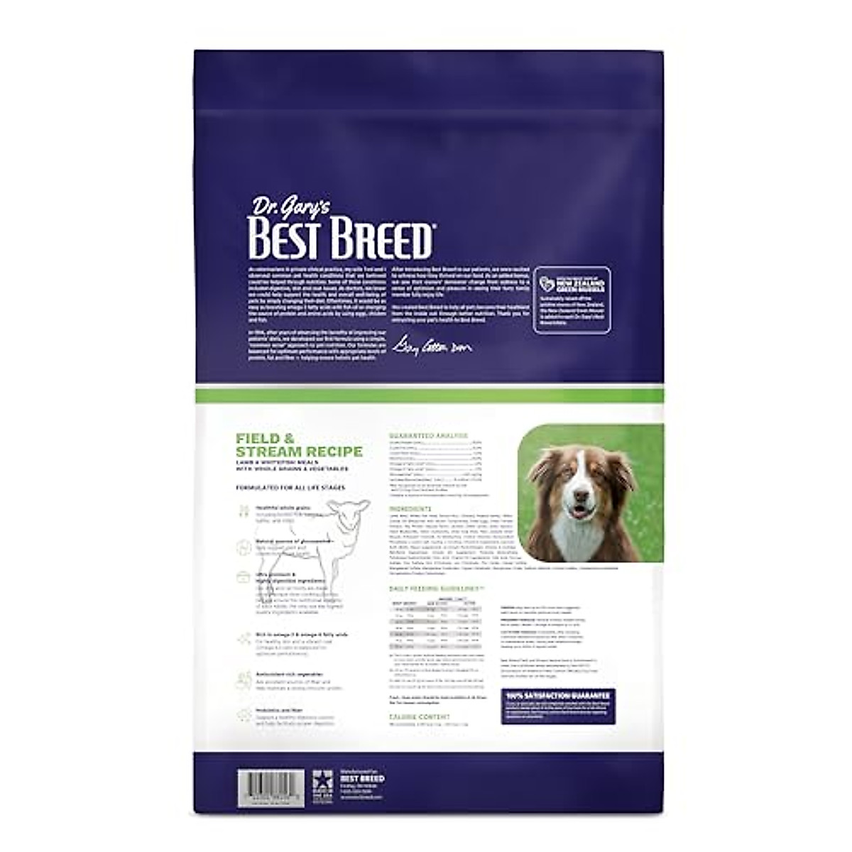 Best Breed Dr. Gary's Field & Stream Recipe, Slow-Cooked in USA, Natural Dry Dog Food for All Breeds and Sizes, 26lbs.