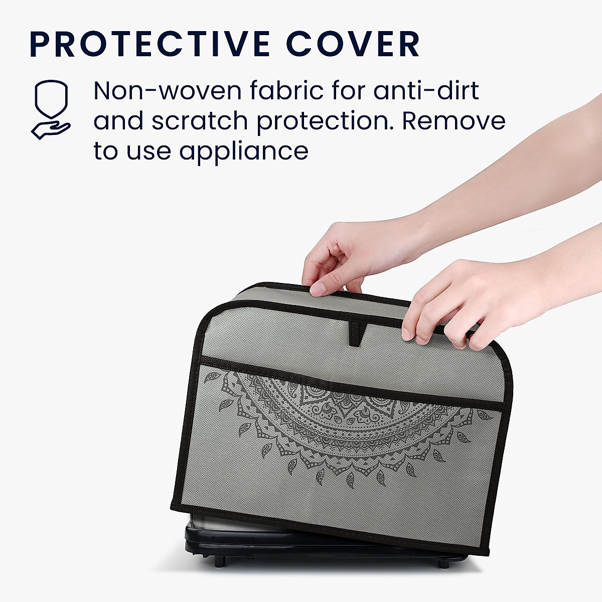 kwmobile Cover Compatible with 2 Slice Toaster - Cover for Toaster - Indian Sun Grey