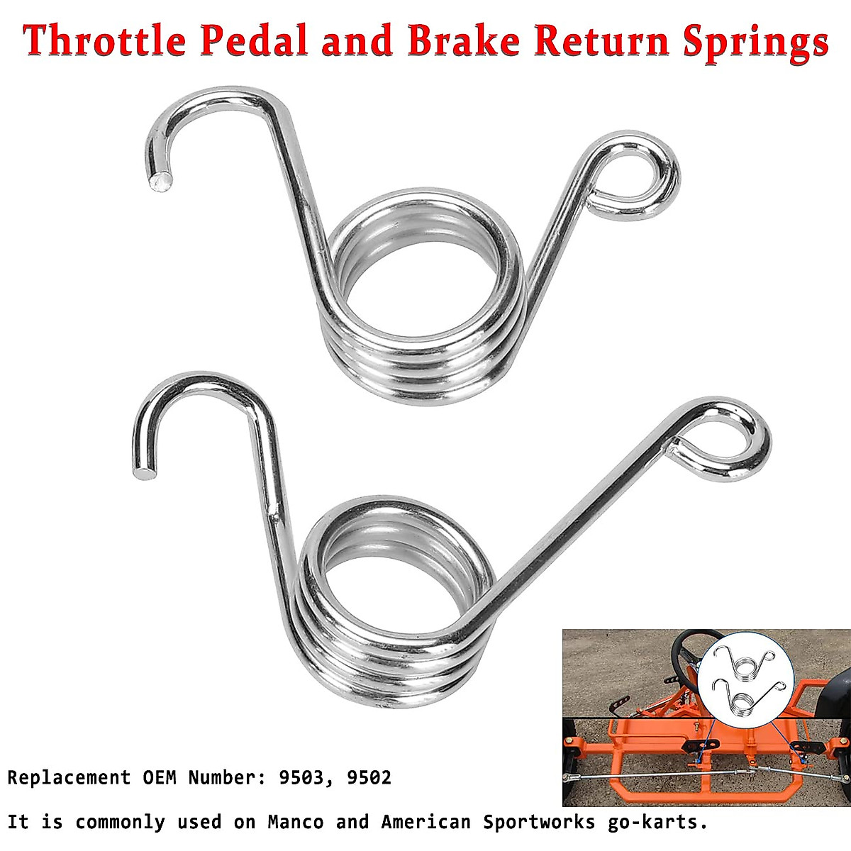 Wadoy Go Kart Brake Throttle Pedals with Automotive Steering Wheels, Upgrade 71" Cable with Return Springs Kit, Go Kart Accessories Go Kart Steering Kit