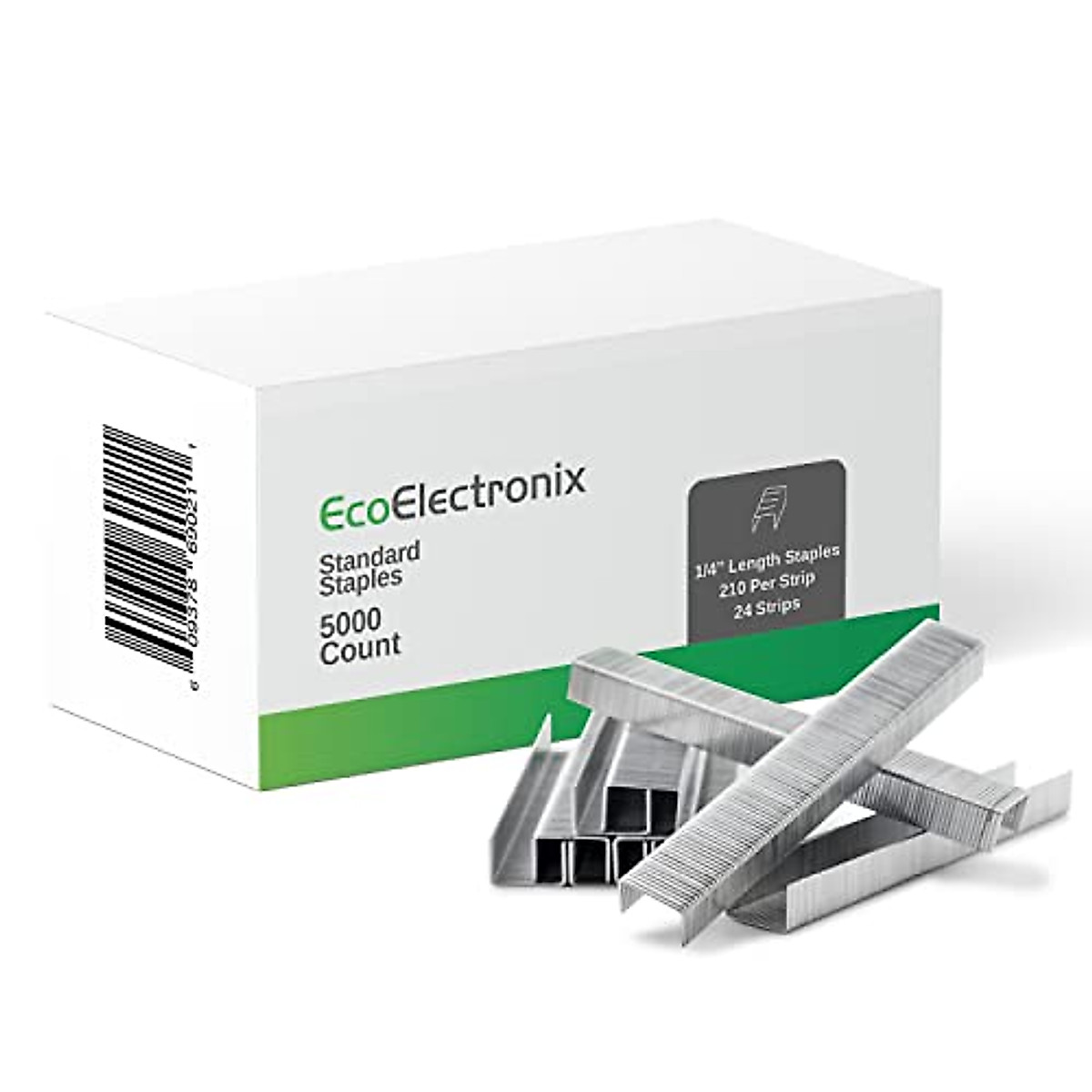 EcoElectronix Standard Staples - Jam-Free Staples Compatible with Most Desktop Staplers - 1/4" Length, 210 Staples Per Strip - at Home or Professional Office Supplies