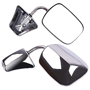 ROADFAR Side View Mirrors Left and Right Side Mirrors Fit Fit for 1973-91 For Chevy/For Chevy For GMC Jimmy Suburban C10 20 30 K1500 2500 3500 C15 25 35 Manual Folding Non-Heated Chrome GM1321227