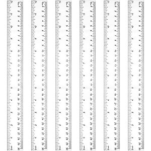 30 Pcs 12 Inch Ruler Bulk Plastic Flexible Rulers with Inches and Centimeters Kids Ruler Straight Measuring Drafting Tools for School Education Families Kids Students (Clear,Plastic)