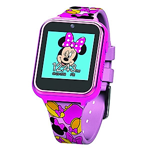 Accutime Kids Disney Minnie Mouse Pink Educational, Touchscreen Smart Watch Toy for Girls, Boys, Toddlers - Selfie Cam, Learning Games, Alarm, Calculator, Pedometer and More (Size: 40mm)